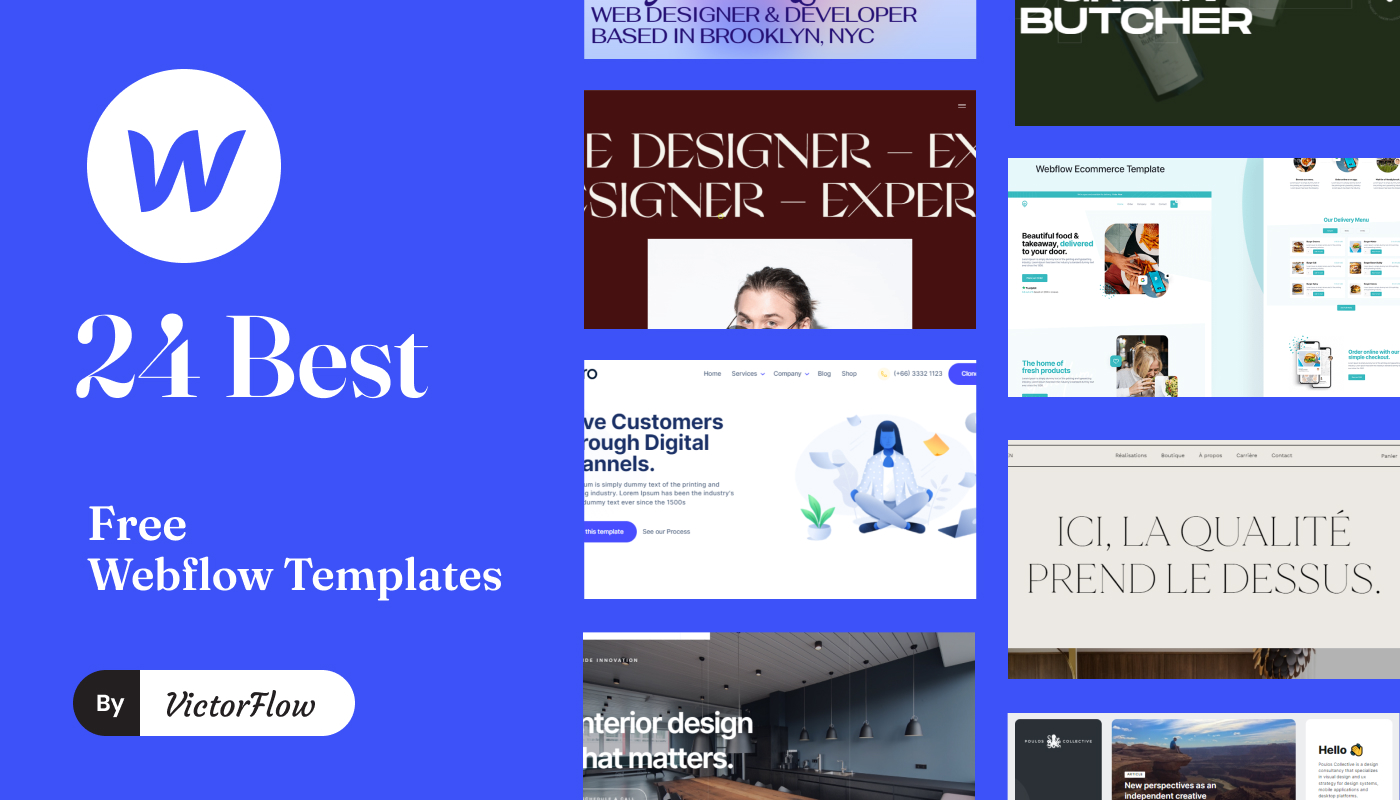 24 Best Free Webflow Templates In 2023